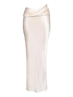House Of Cb Draped Satin Maxi Skirt - Vintage Cream