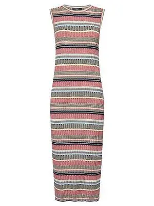 Max Mara Striped Sleeveless Stretch-knit Maxi Dress - Multicolour