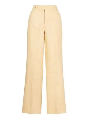 Max Mara Straight-leg Mid-rise Linen Trousers - Light Yellow