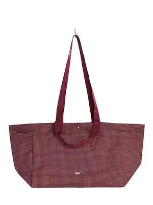 HAY Grid Everyday Mini Woven Tote Bag - Burgundy