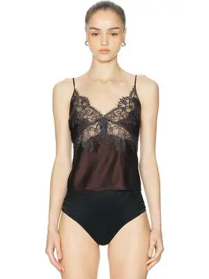 SKIMS Silk Lace Cami Top - Espresso Contrast