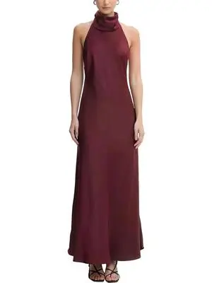 Bardot Delphina Halter Open-back Dress - Red