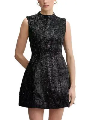 Bardot Christa Hourglass Beaded Mockneck Mini Dress - Black