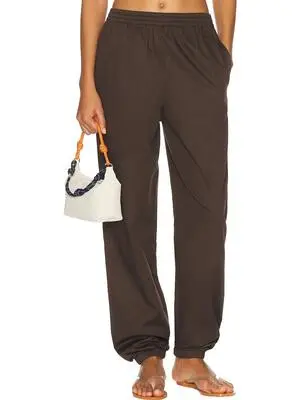 Miu Miu Twill Track Pant - Cacao & Kaki