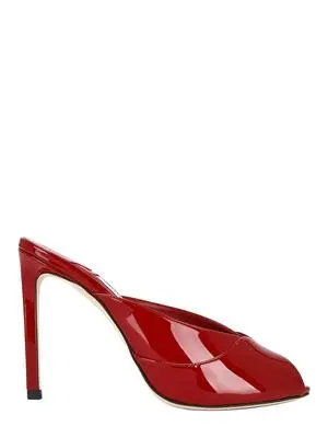 JIMMY CHOO Brigitte Leopard Print Mules - Ruby Red
