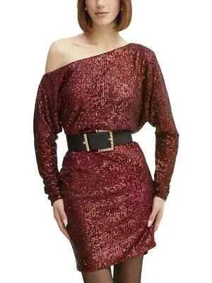 Guess Gabbie Sequined Mini Dress - Red