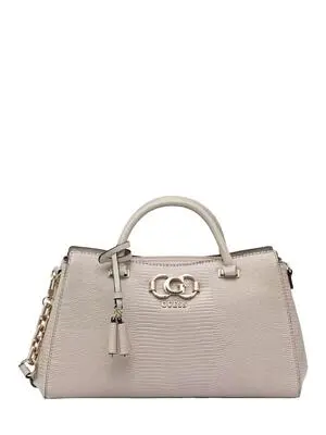 Guess Salinge Lizard-effect Chain Tote Bag - Neutrals