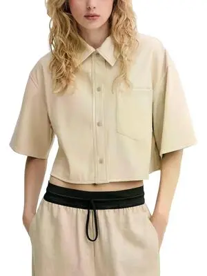 STAND STUDIO Cropped Shirt With Pocket Detail - Neutrals