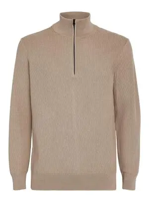 Rag & Bone Knitted Quarter-zip Sweater - Beige