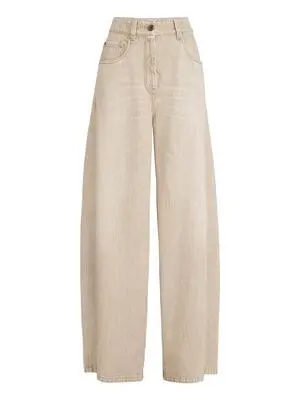 Brunello Cucinelli Wide-leg Jeans - Beige