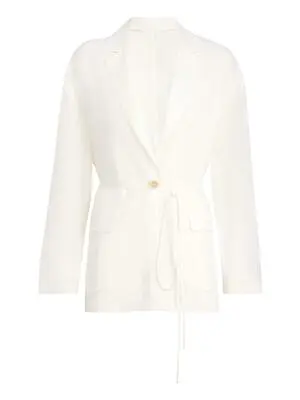 BRUNELLO CUCINELLI Sable Silk Crepe Blazer
