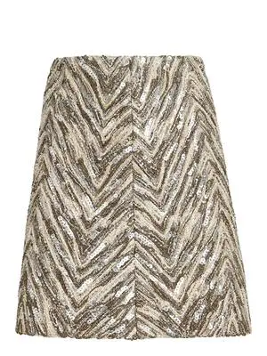 Brunello Cucinelli Sequin Embellished Mini Skirt - Beige