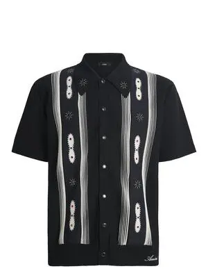 Amiri Wool-blend Stud Stripe Shirt - Black