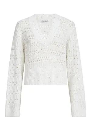Brunello Cucinelli Linen-blend Sweater - White