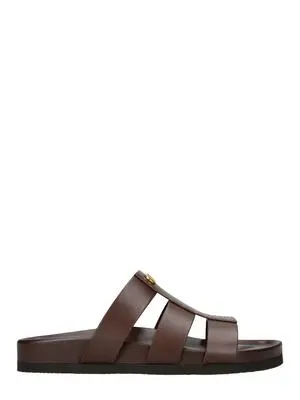 Valentino Garavani Leather Studshield Slides - Brown