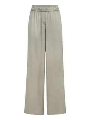 Brunello Cucinelli Silk-blend Satin Track Trousers - Green