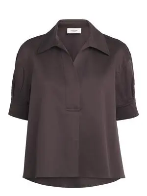 Agnona Stretch-cotton Polo Top - Brown
