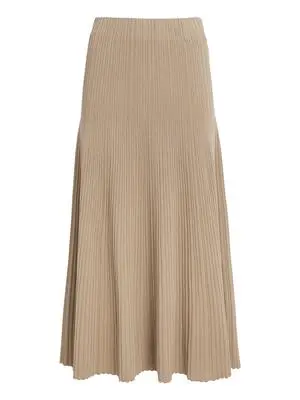 AGNONA Cotton-Silk Ribbed Midi Skirt