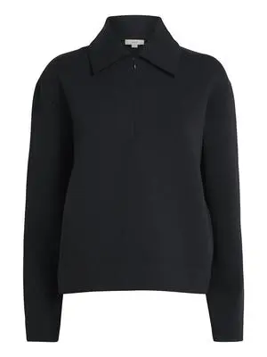 Vince Cotton-blend Half-zip Sweater - Black