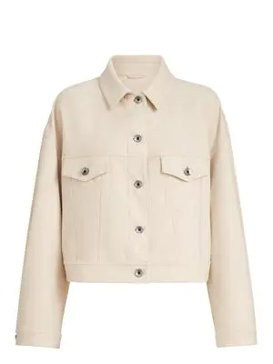 Brunello Cucinelli Wool-blend Denim Jacket - Beige