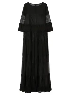 Marina Rinaldi Lace Tulle Maxi Dress - Black