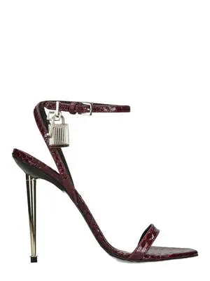 TOM FORD Leather Padlock Sandals - Red