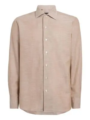 Brioni Cotton Button-up Shirt - Nude