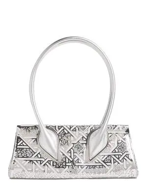CHRISTIAN LOUBOUTIN Venus Moucharastrass Leather Shoulder Bag - Silver