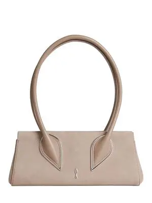 CHRISTIAN LOUBOUTIN Venus Leather Baguette Shoulder Bag - Beige