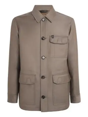 Brioni Wool Padded Field Jacket - Nude