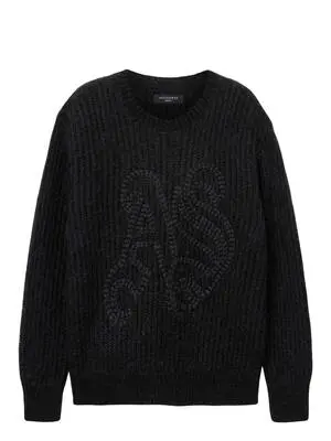 ALLSAINTS Embroidered Chainy Sweater - Black