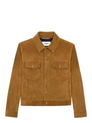Saint Laurent Suede Twin-pocket Jacket - Brown
