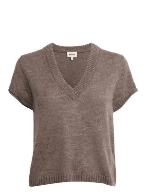 ME+EM Merino Wool-cashmere-silk V-neck Sweater - Brown
