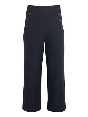 ME+EM Straight Cropped Trousers - Navy