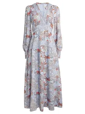 ME+EM Silk Paisley Maxi Dress - Blue