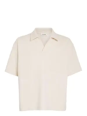 FRAME Textured Polo Shirt - Ivory