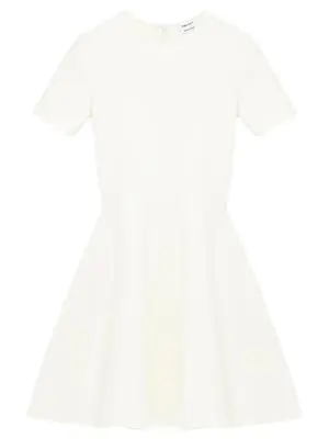 Alexander McQueen Short-sleeve Skater Mini Dress - White