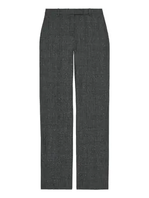 Alexander McQueen Wool Check Straight Trousers - Black