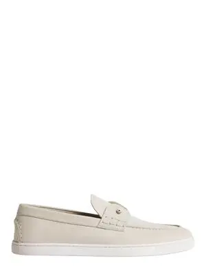 CHRISTIAN LOUBOUTIN Chambeliboat Leather Loafers Beige