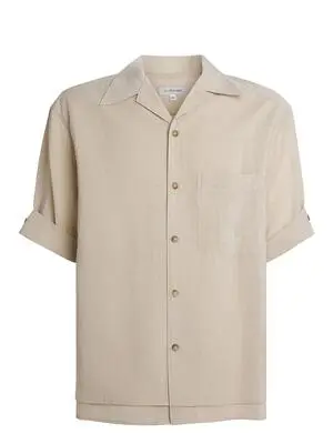 LE17SEPTEMBRE Camp Collar Short-sleeve Shirt - Beige
