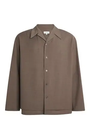 LE17SEPTEMBRE Camp Collar Oversized Shirt - Brown