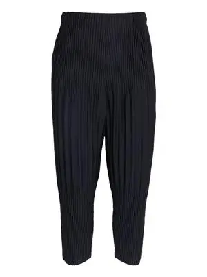 Issey Miyake Pleated Tapered Trousers - Navy