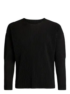 Issey Miyake Pleated Long-sleeved Top - Black