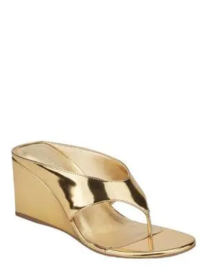 Marc Fisher Udena Wedge Flip Flop - Gold