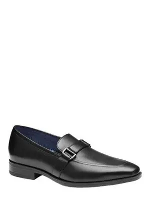 Johnston & Murphy Gibbons Embossed Bit Loafer - Black Full Grain