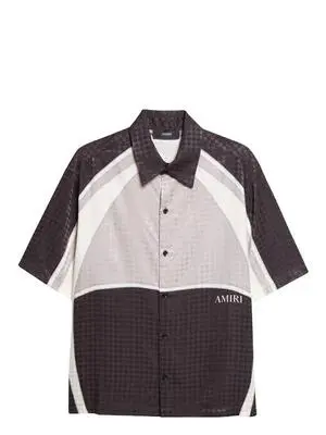 Amiri Ma Quad Panel Ovesize Satin Button-up Shirt - Black