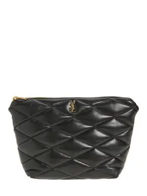 Saint Laurent Large Quilted Cosmetics Pouch - Noir