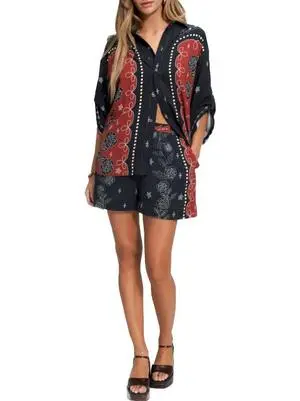 Agua Bendita Chrissy Bowly Cover-up Shirt - Black