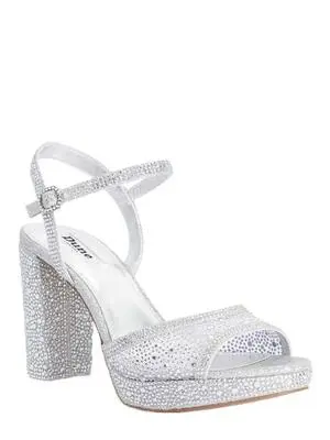 Dune London Ankle Strap Platform Sandal - Silver