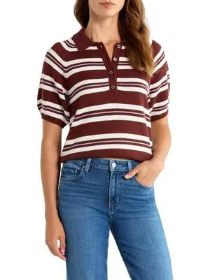 Paige Polo Sweater - Garnet Multi
